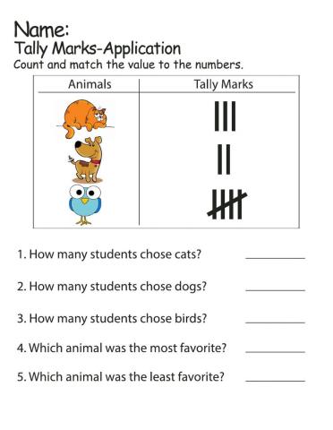 tally marks worksheets for grade 3