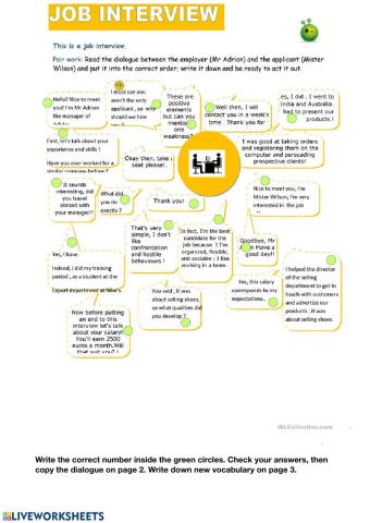 job interview example dialogue