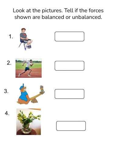 Balanced And Unbalanced Forces Worksheet
