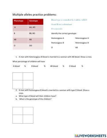 multiple alleles example problem