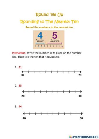 rounding number line interactive