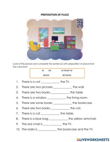 preposition worksheet year 4