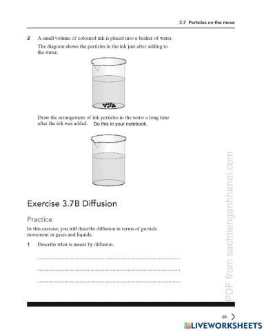 diffusion worksheet year 7