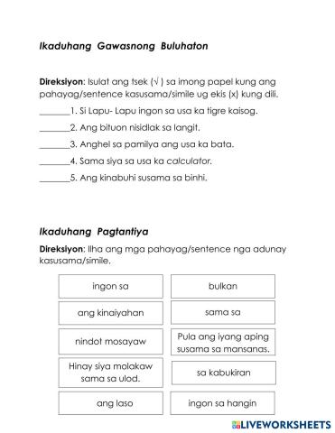 simile examples tagalog