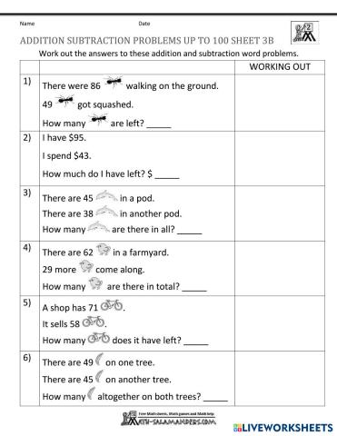 subtraction problem solving grade 2