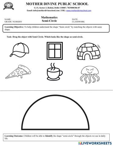 semi circle objects name