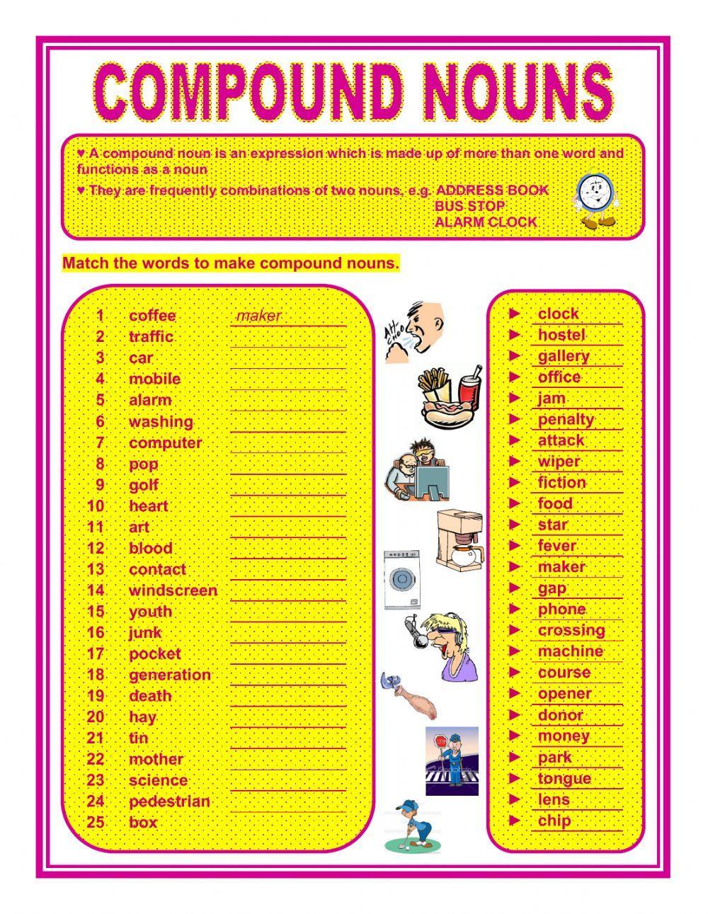 Compound Nouns Worksheet Live Worksheets compound-nouns-worksheet-live-worksheets