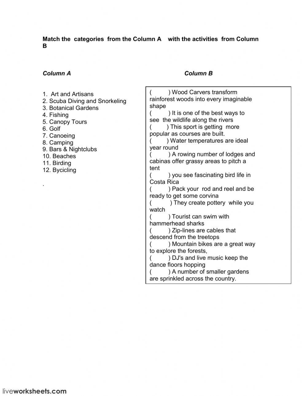 5386606 | TOURIST ATTRACTIONS OFFERED BY COSTA RICAN