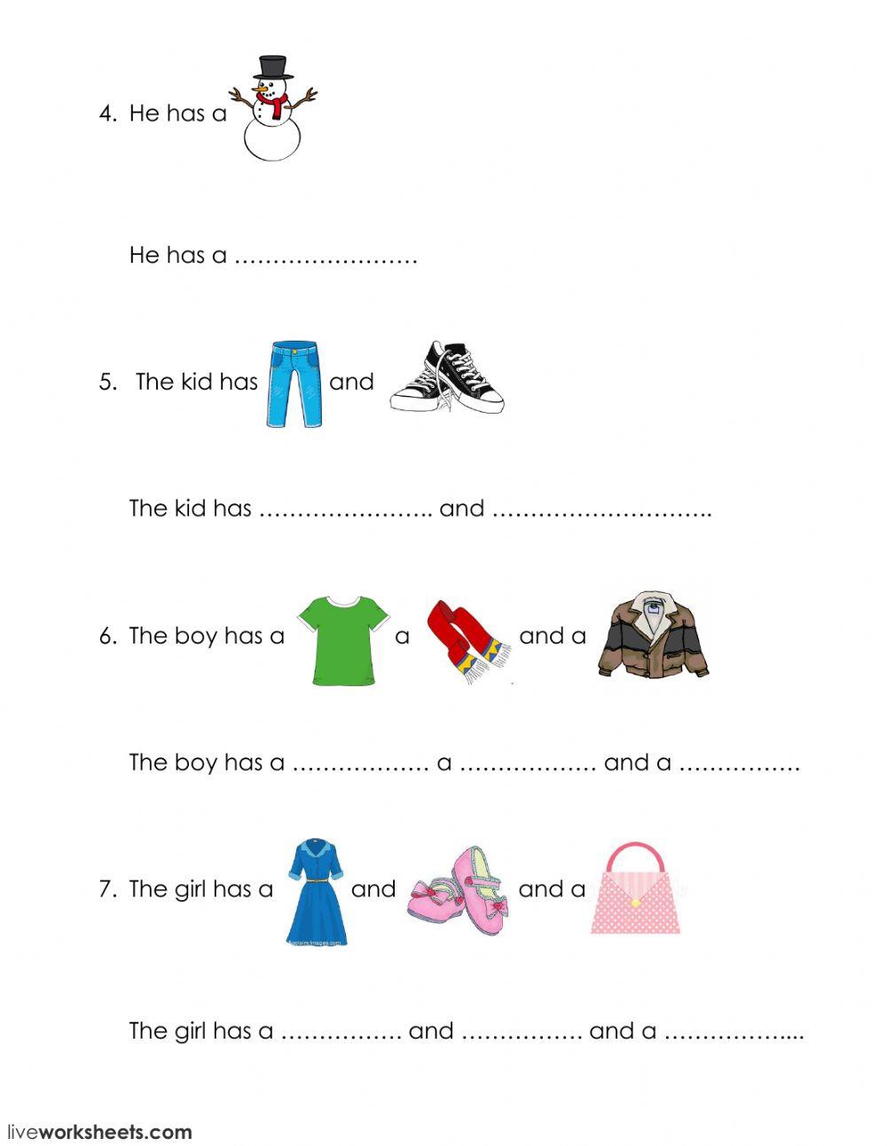 Clothes online worksheet | Live Worksheets