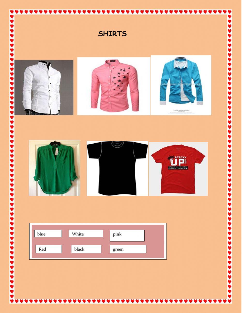 shirts worksheet | Live Worksheets