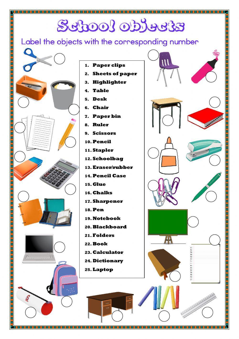 School Objects Worksheet Live Worksheets, 50% OFF School Objects Worksheet Live Worksheets, 50% OFF