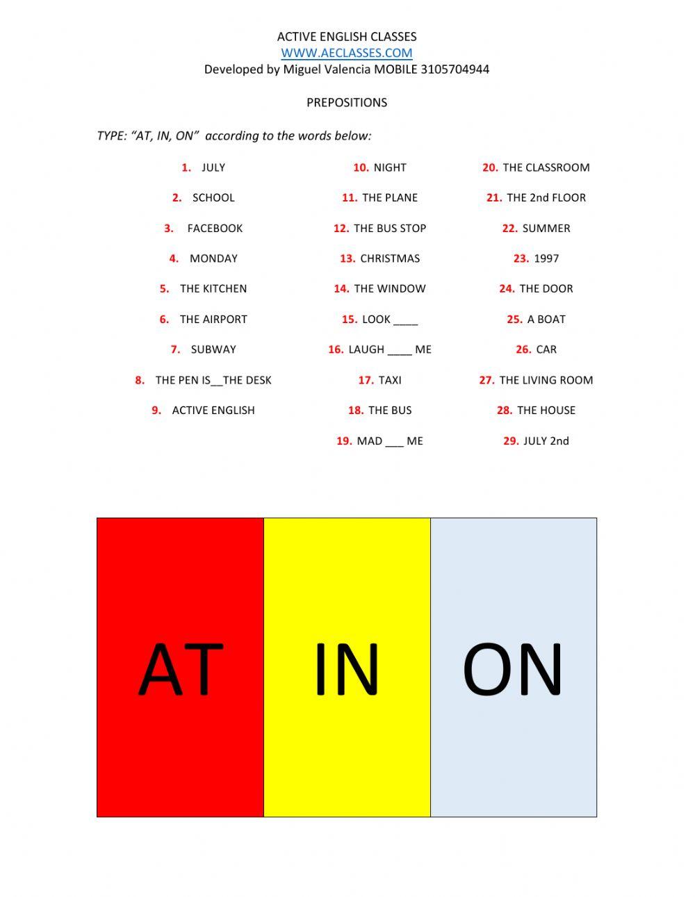 PREPO TO TYPE | Free Interactive Worksheets | 5386201