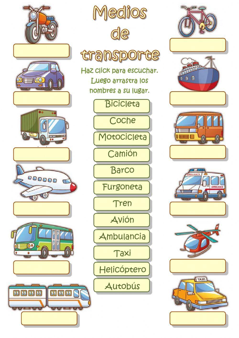 Los Medios De Transporte Worksheet Live Worksheets los-medios-de-transporte-worksheet-live-worksheets