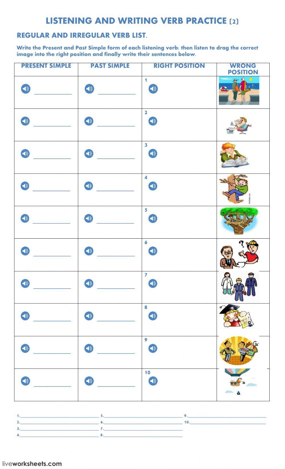 46263 | Listening and Writing Verb Practice 2 | Geovanny
