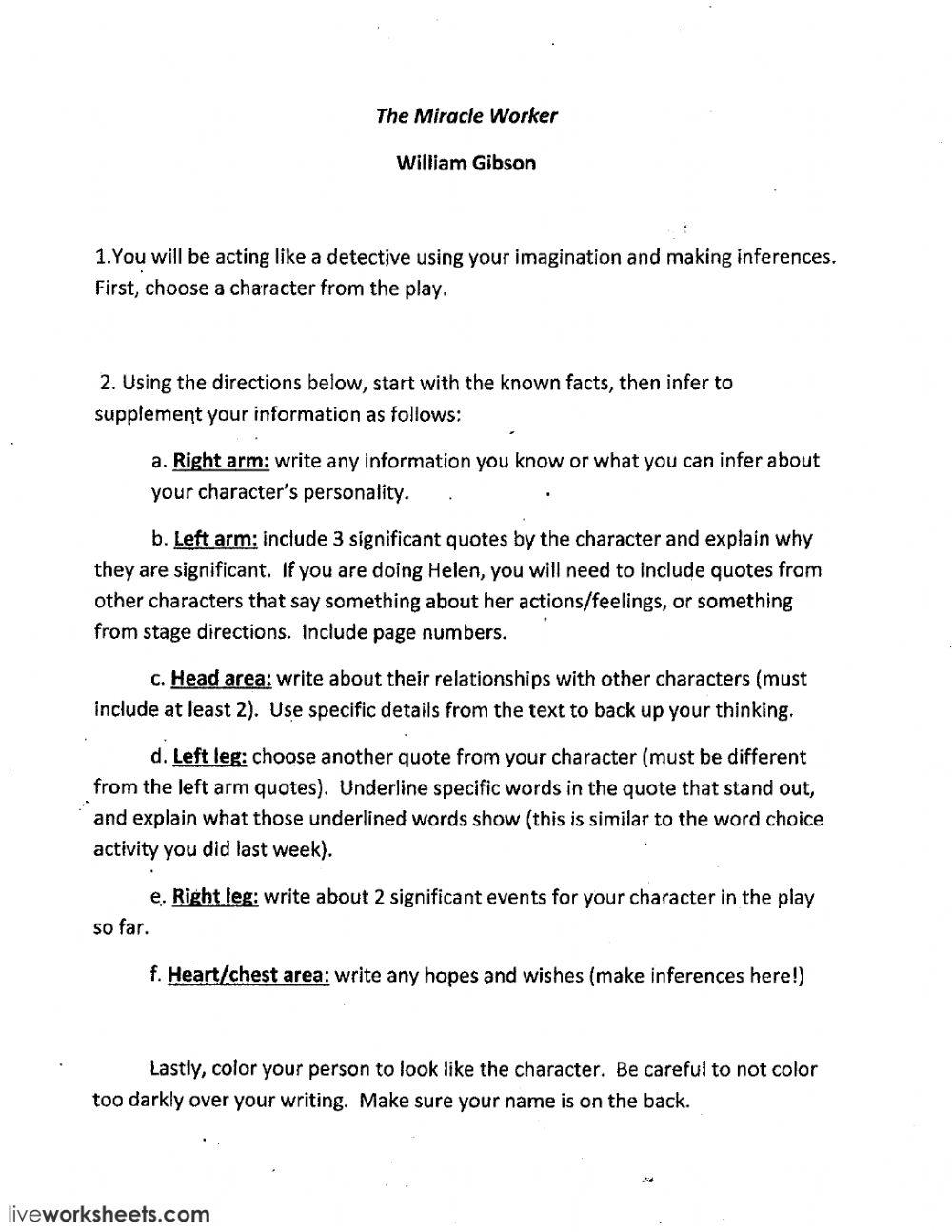 TMW Activity worksheet | Live Worksheets