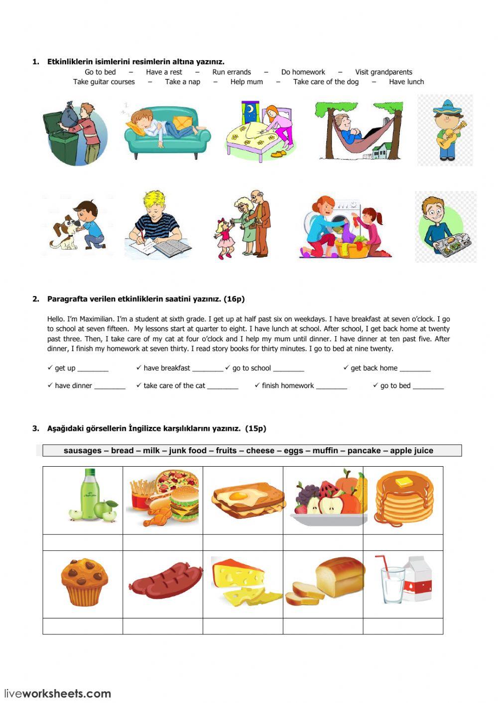 Worksheet exercise | Live Worksheets