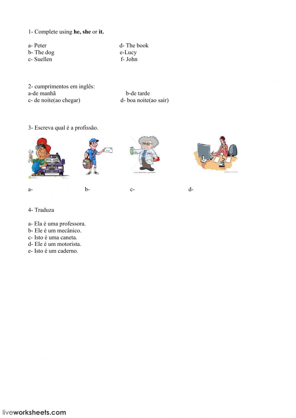 Profession worksheet | Live Worksheets