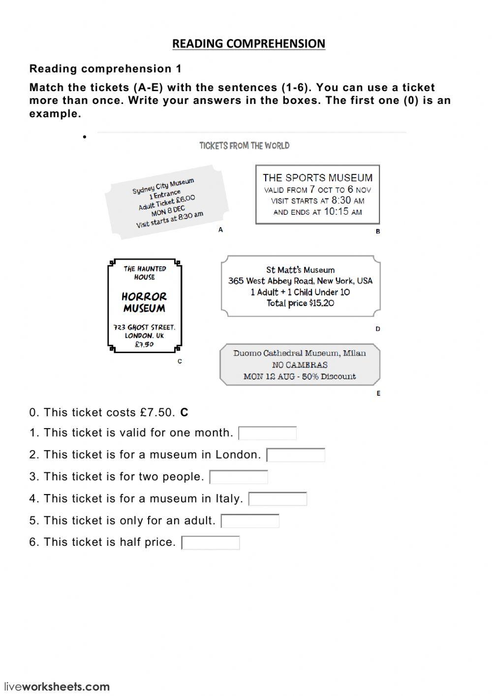 Invalsi reading comprehension online exercise for | Live Worksheets