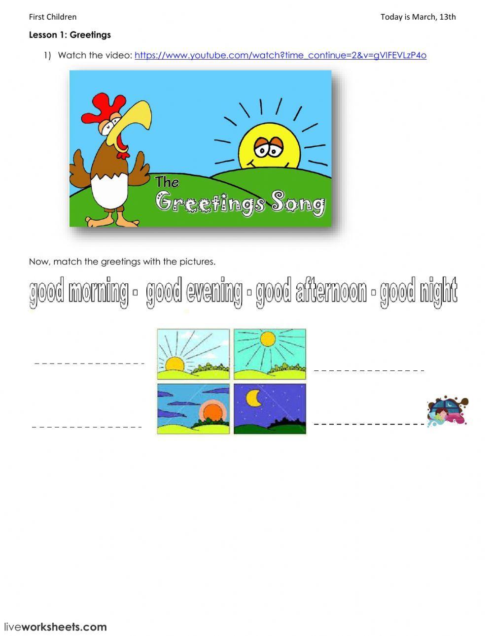 Greetings | Free Interactive Worksheets | 46799
