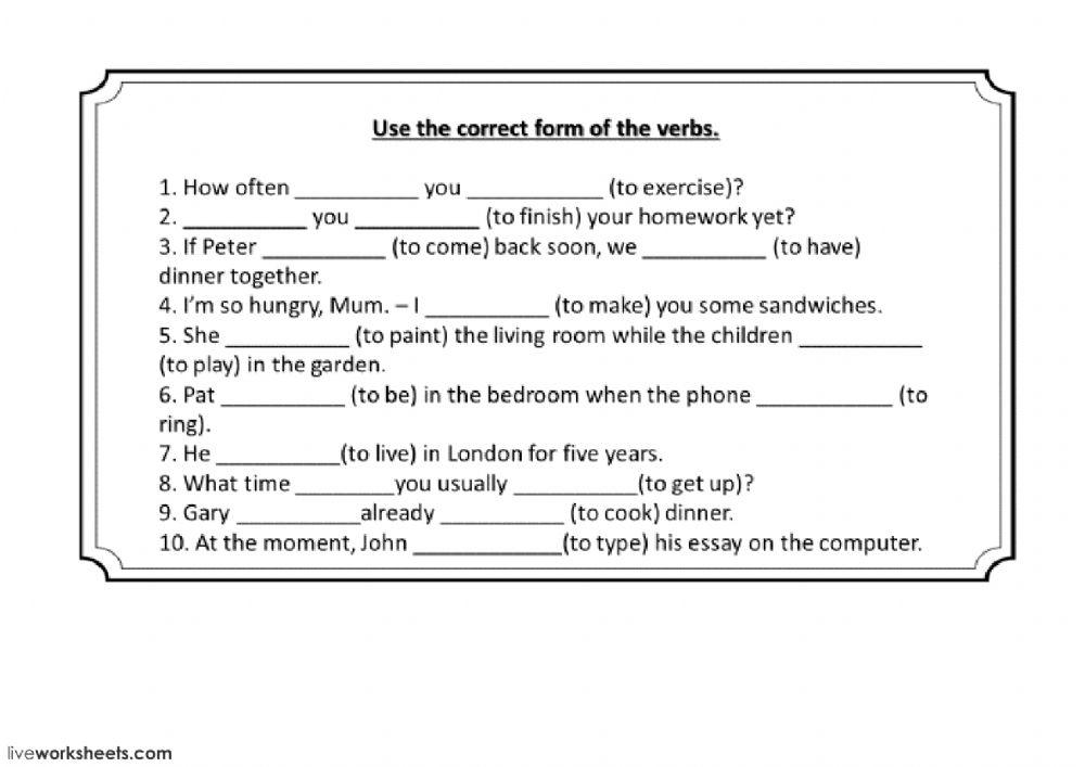 Tenses Revision | Free Interactive Worksheets | 47336