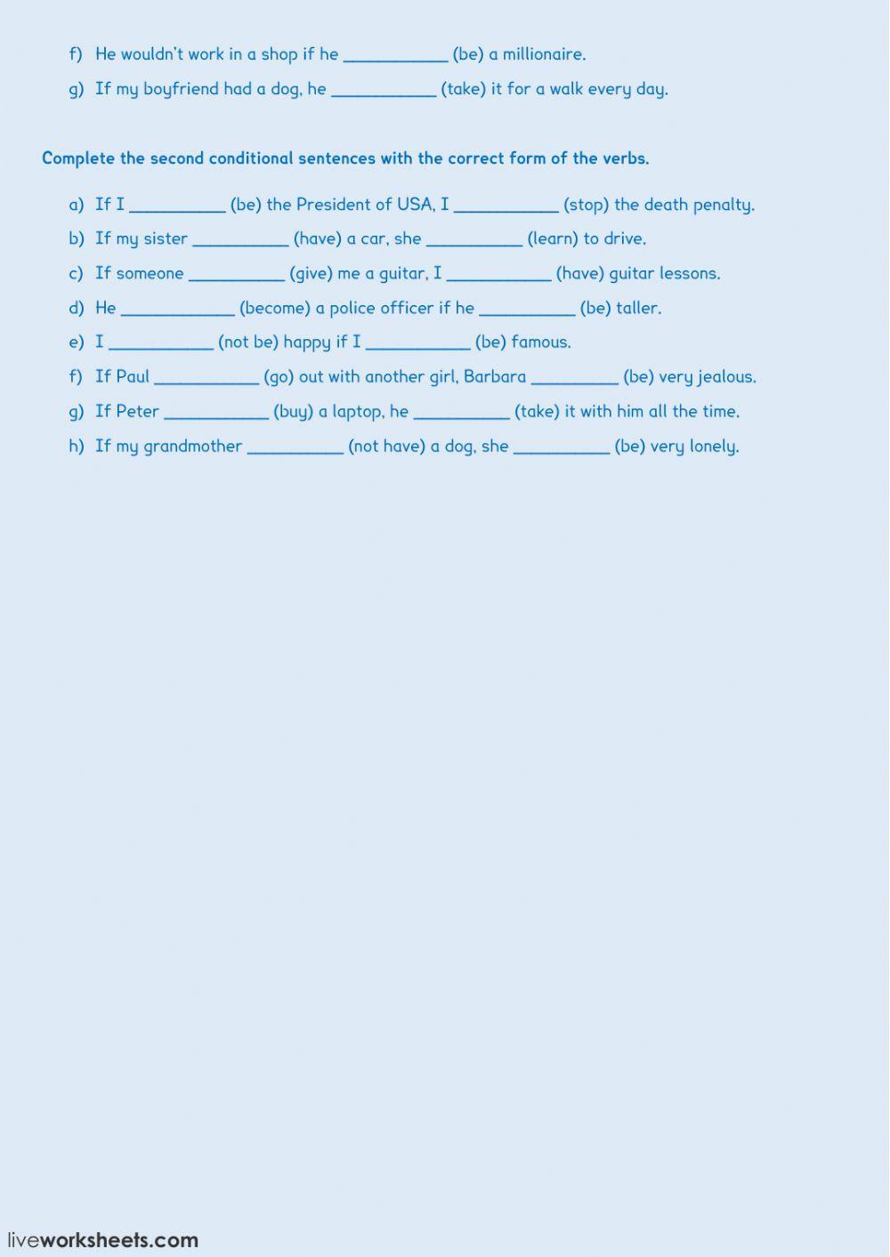 The second cond… | Free Interactive Worksheets | 47091