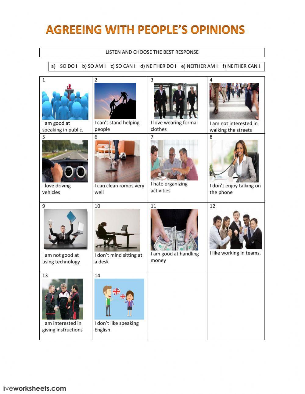 agreeing speak | Free Interactive Worksheets | 47501