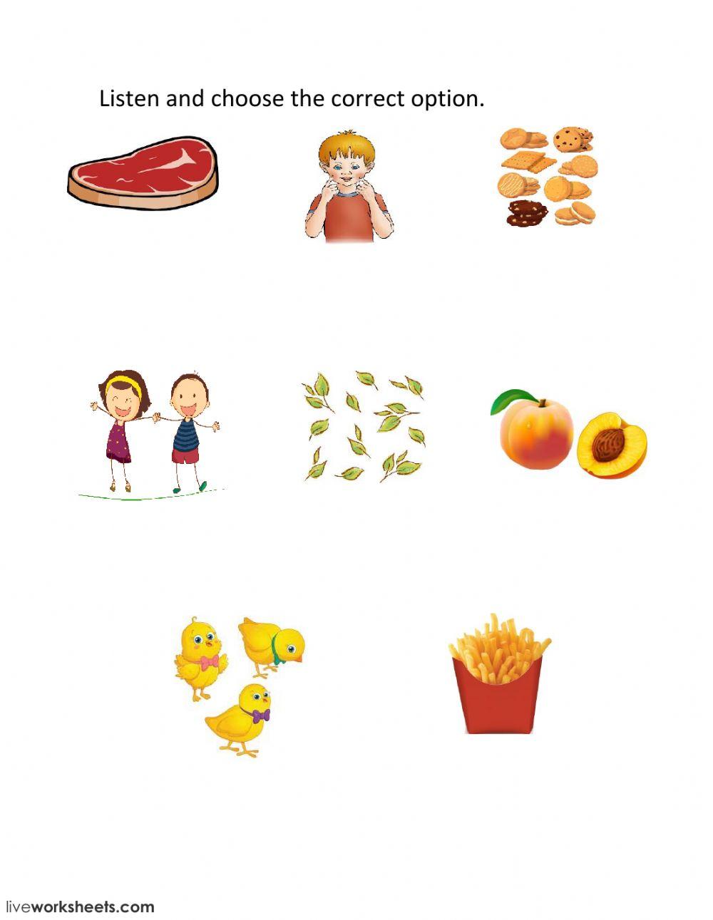 Choose the correct sound worksheet | Live Worksheets
