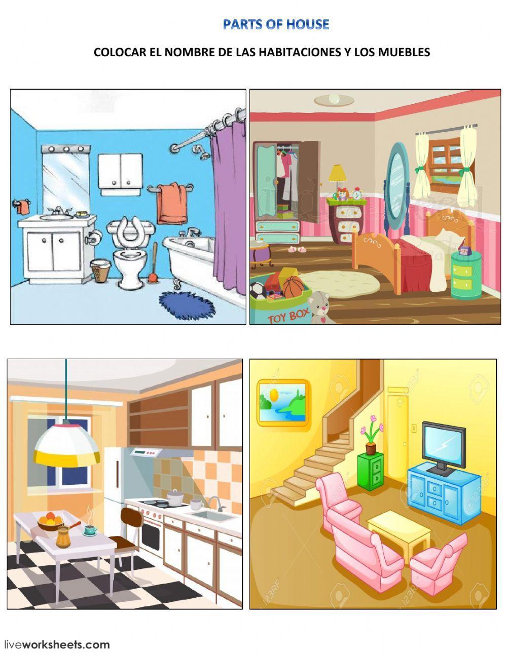 PARTS OF HOUSE | Free Interactive Worksheets | 48113