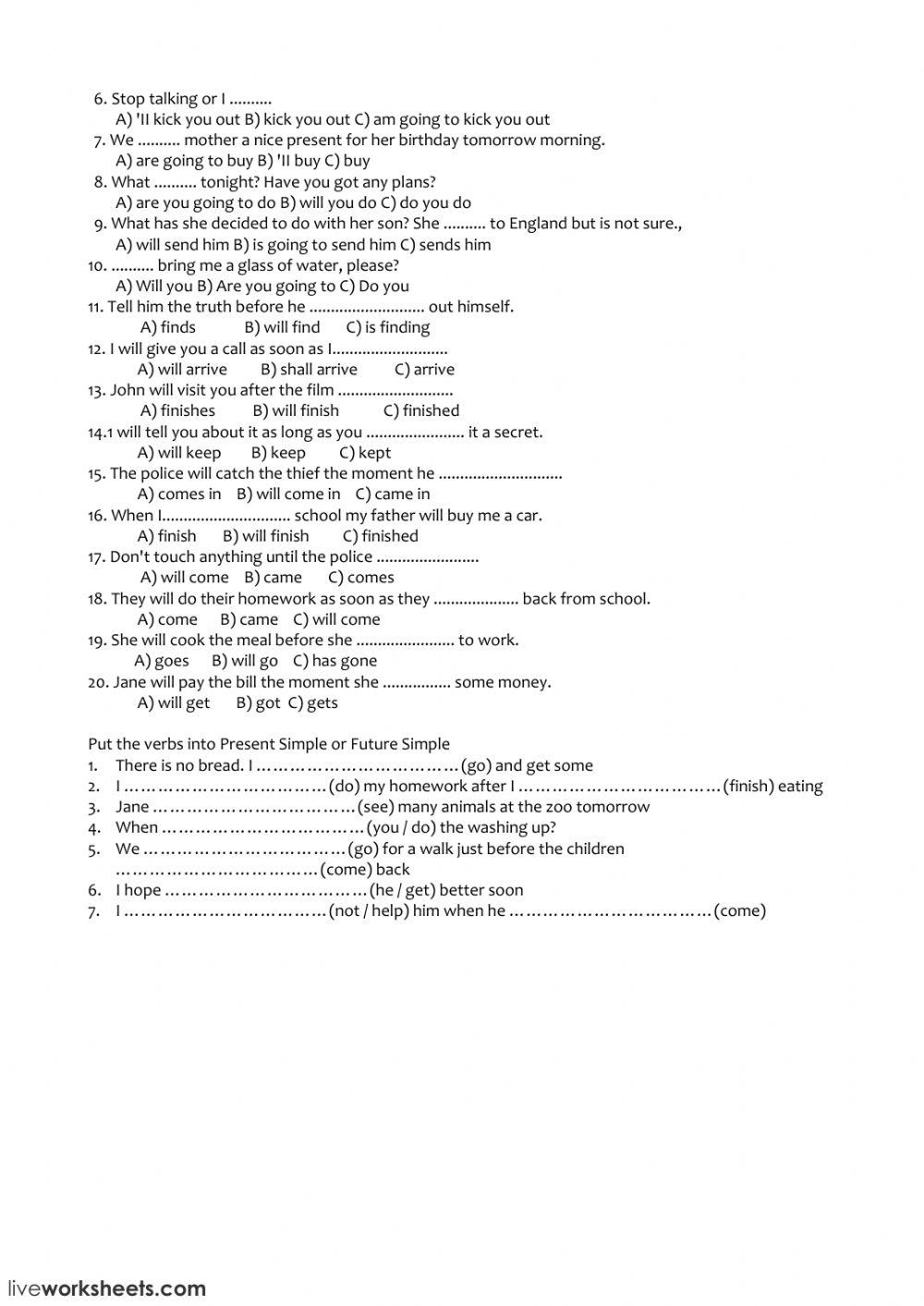 48339 | future vs going to vs present simple | Catherine