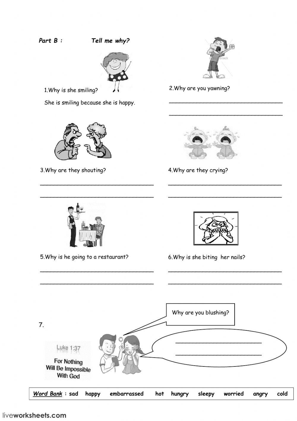 Feelings | Free Interactive Worksheets | 50052
