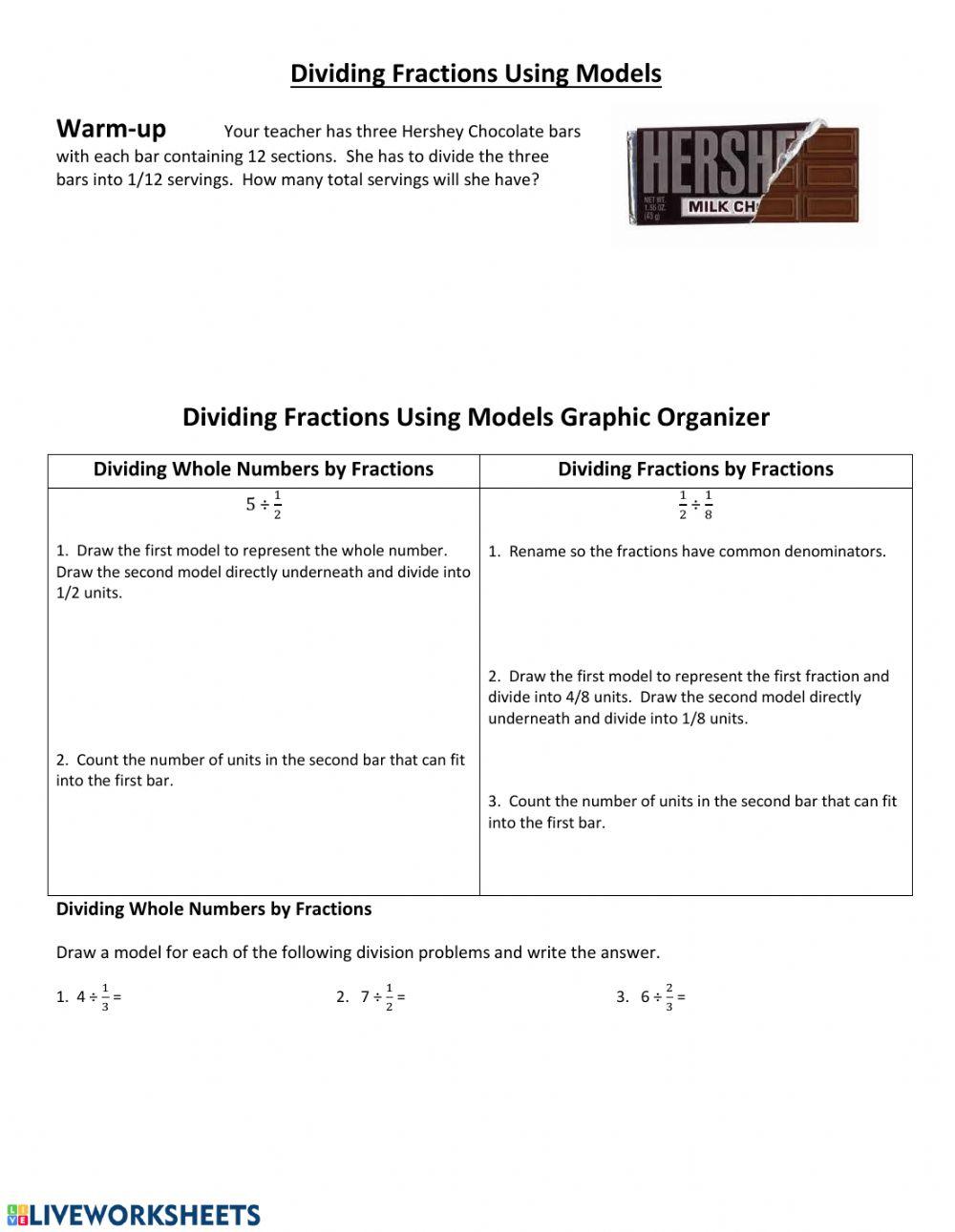 Fractions exercise | Live Worksheets