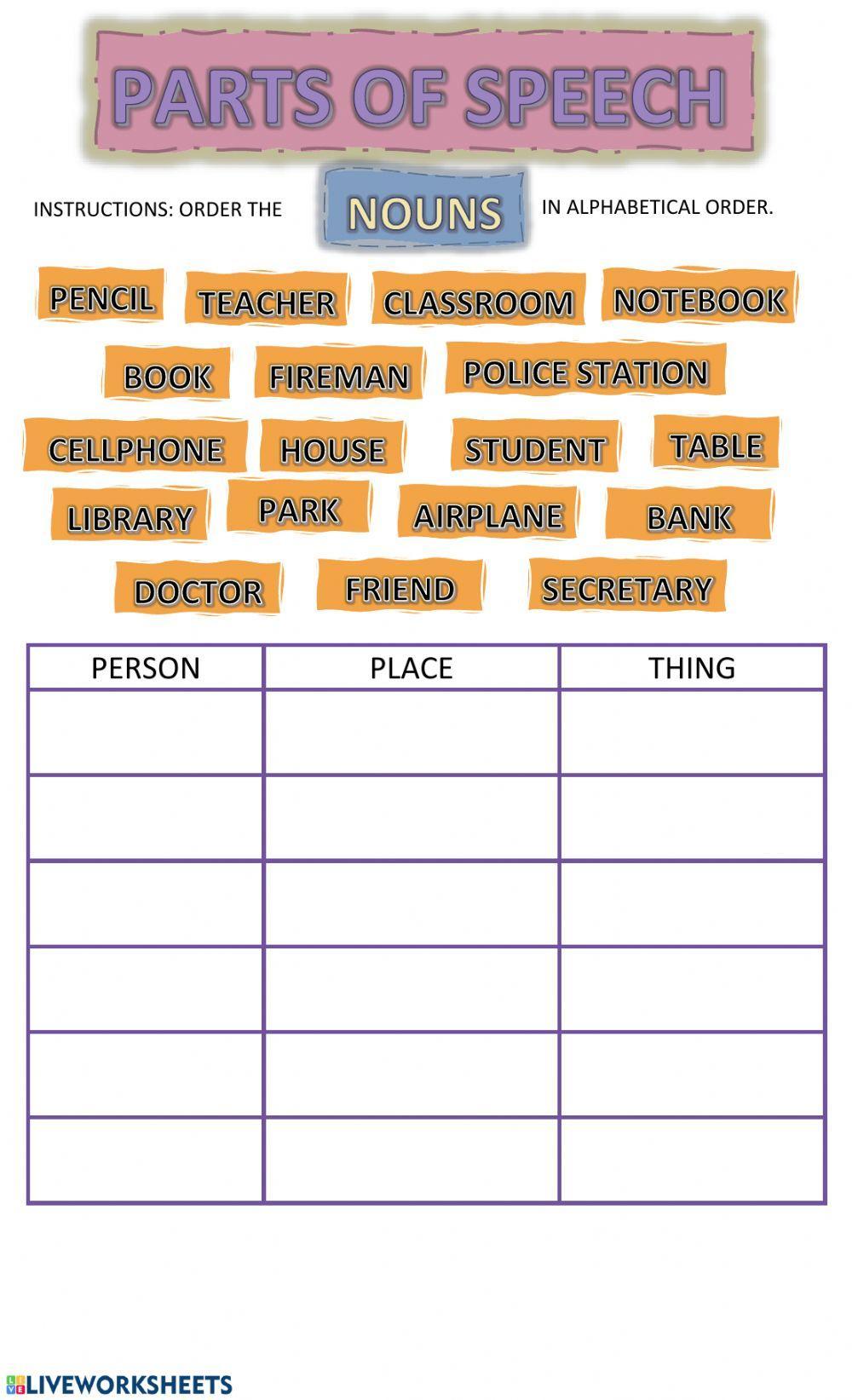 Parts Of Speech Nouns Worksheet Live Worksheets parts-of-speech-nouns-worksheet-live-worksheets