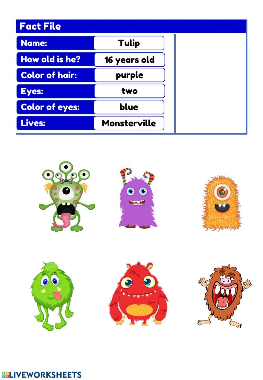 Monster Fact File 5398403 | Melissa Kalaf | Live