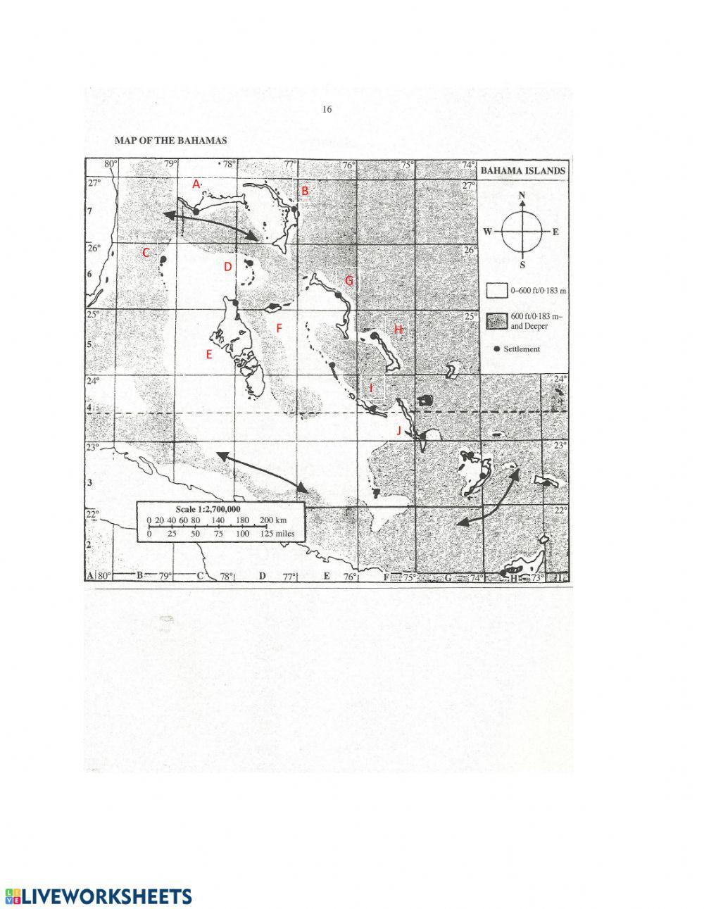 Map of the Baha… | Free Interactive Worksheets | 55913