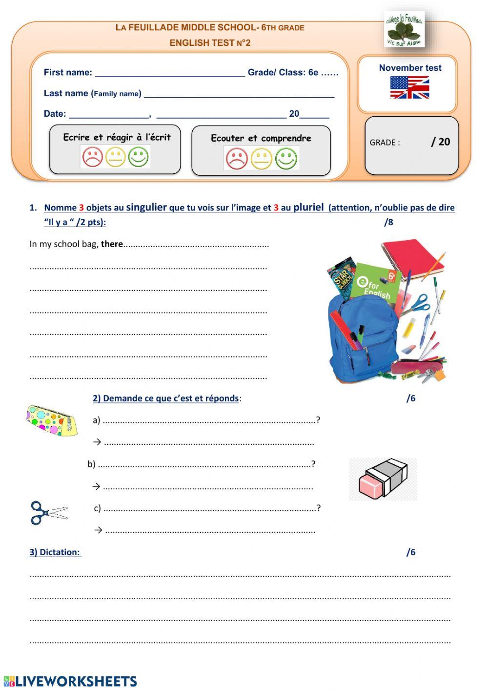 School things activity | Live Worksheets