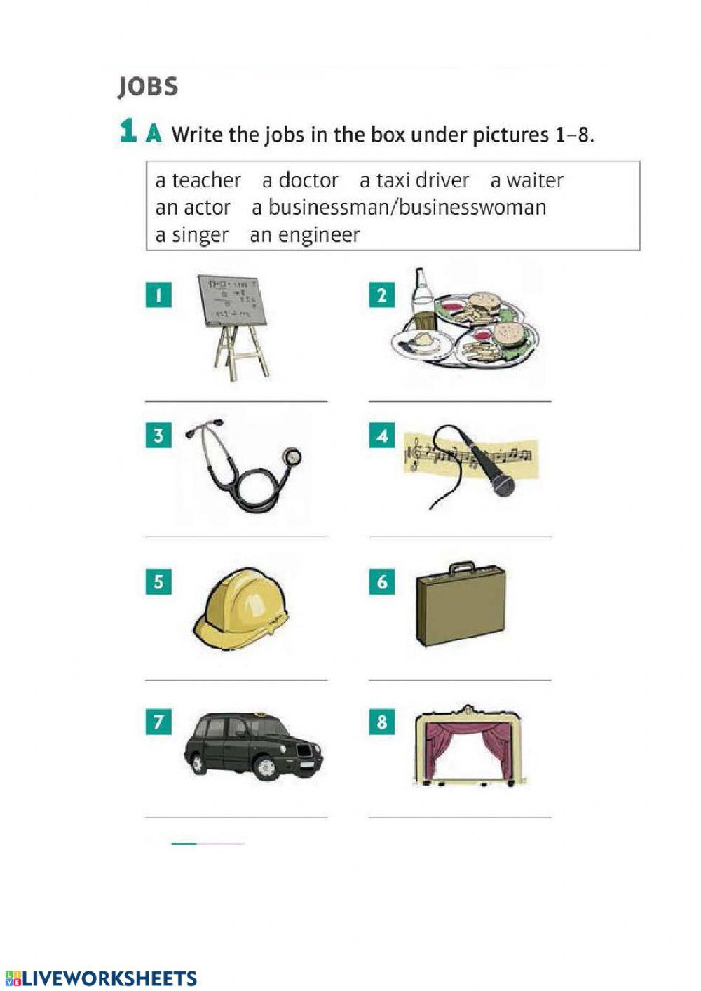 Jobs exercise for beginner | Live Worksheets