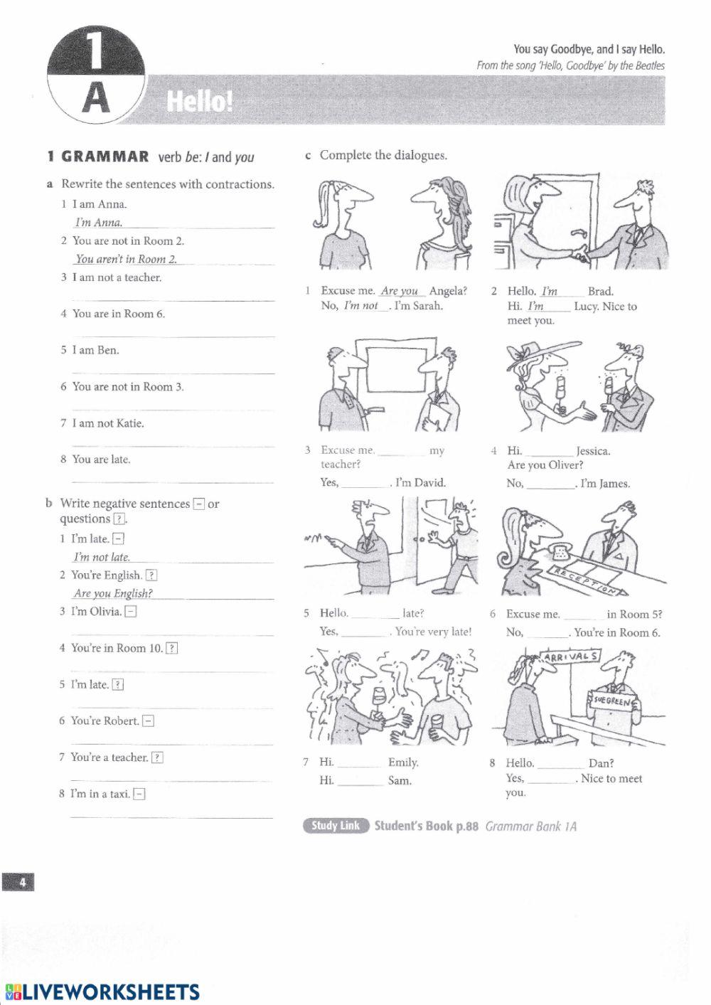 EF unit 1A | Free Interactive Worksheets | 5400219