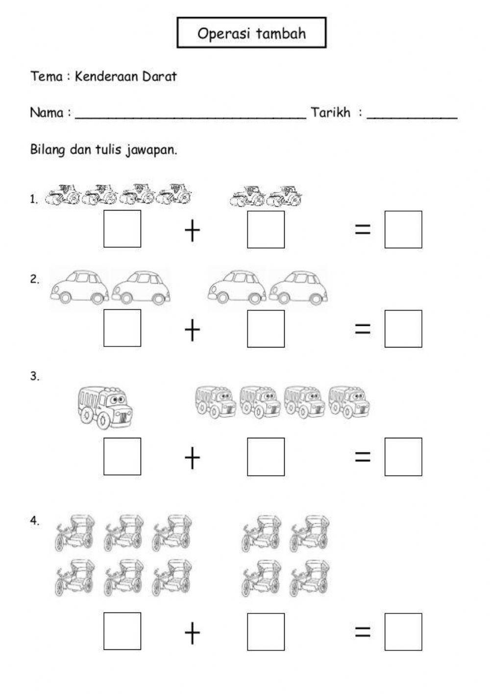 Operasi Tambah | Free Interactive Worksheets | 56421