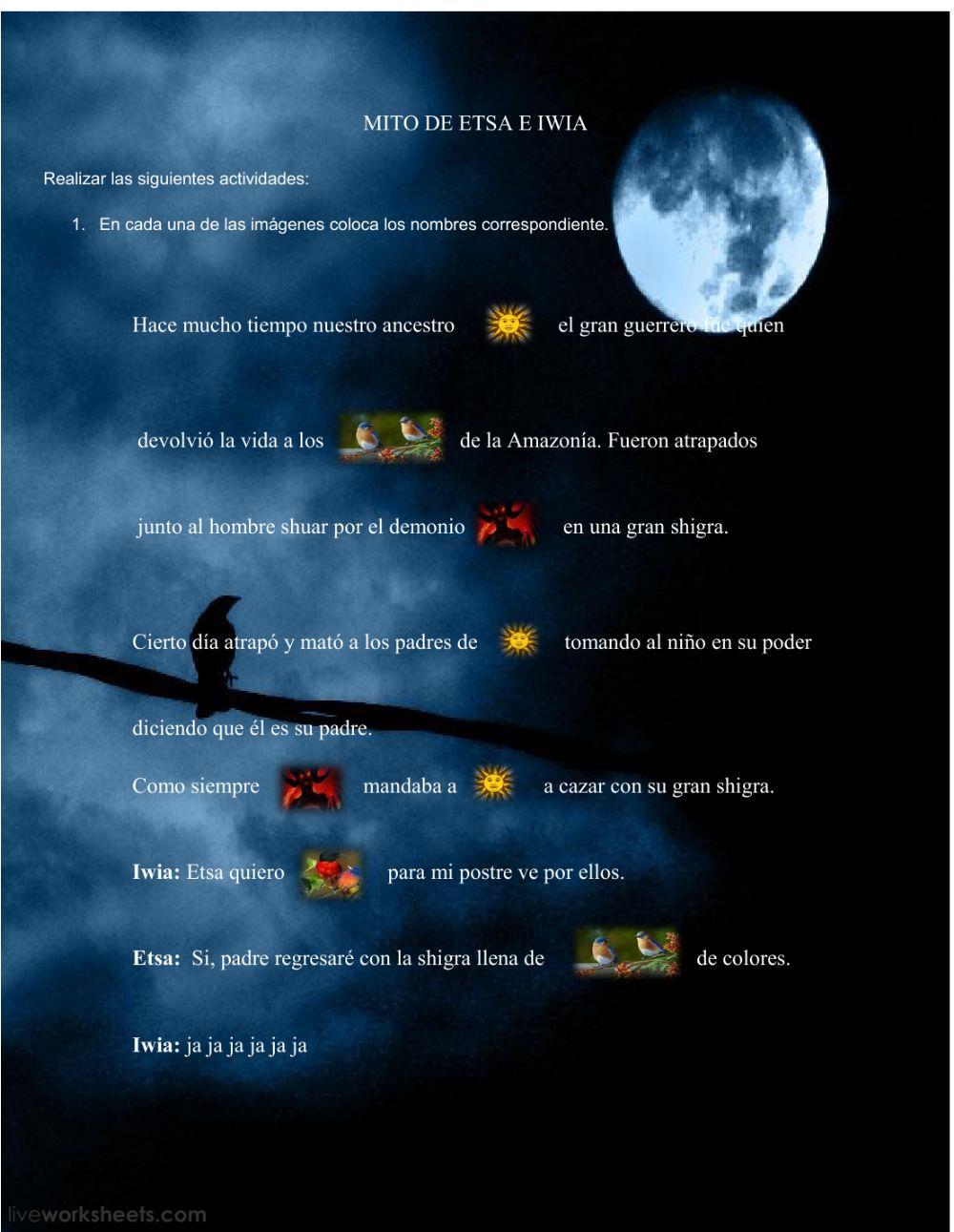 Mito de Etsa e … | Free Interactive Worksheets | 50467