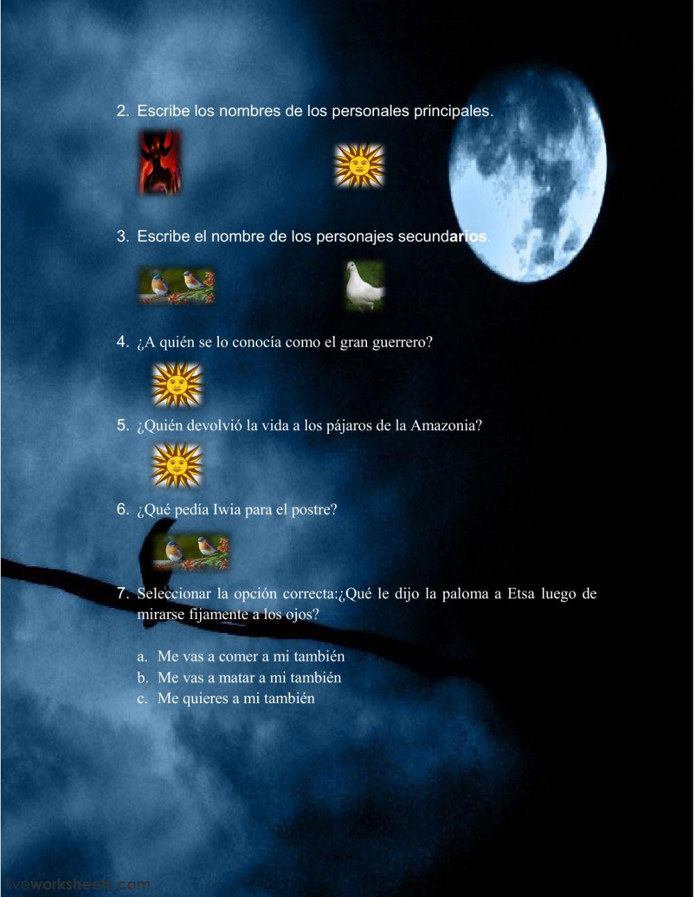 Mito de Etsa e … | Free Interactive Worksheets | 50467