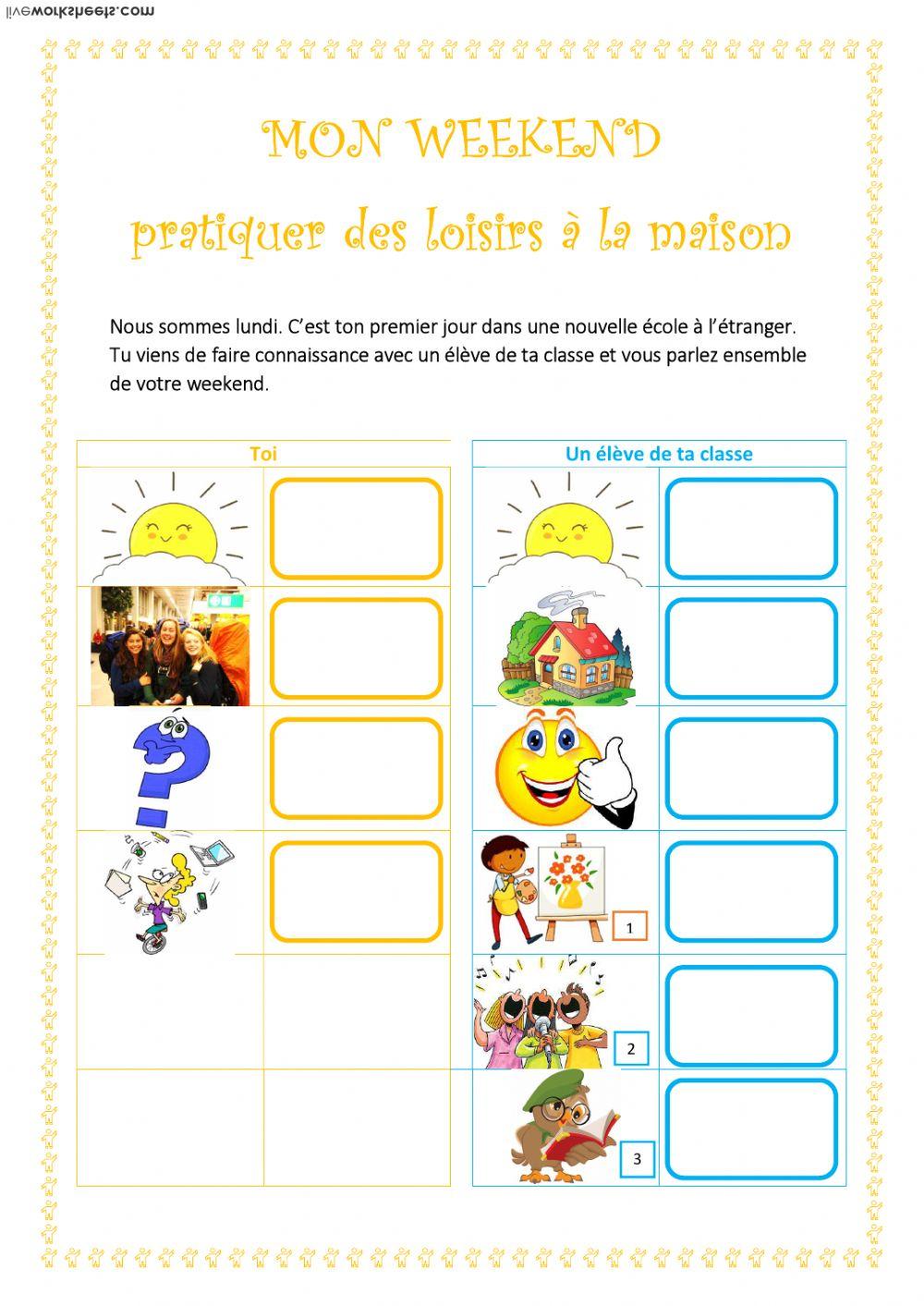 In het weekend worksheet | Live Worksheets
