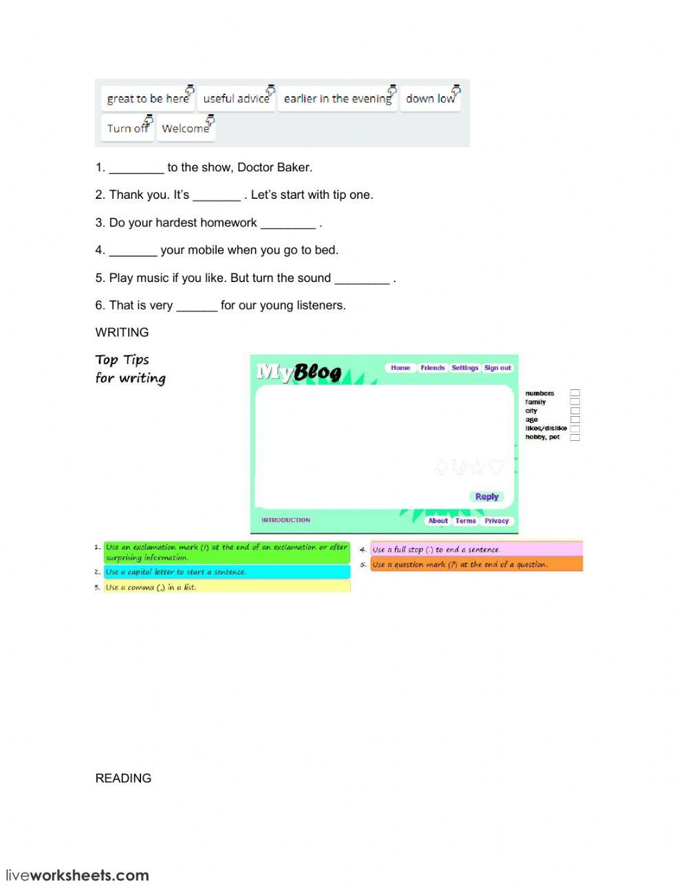 Skills worksheet | Live Worksheets