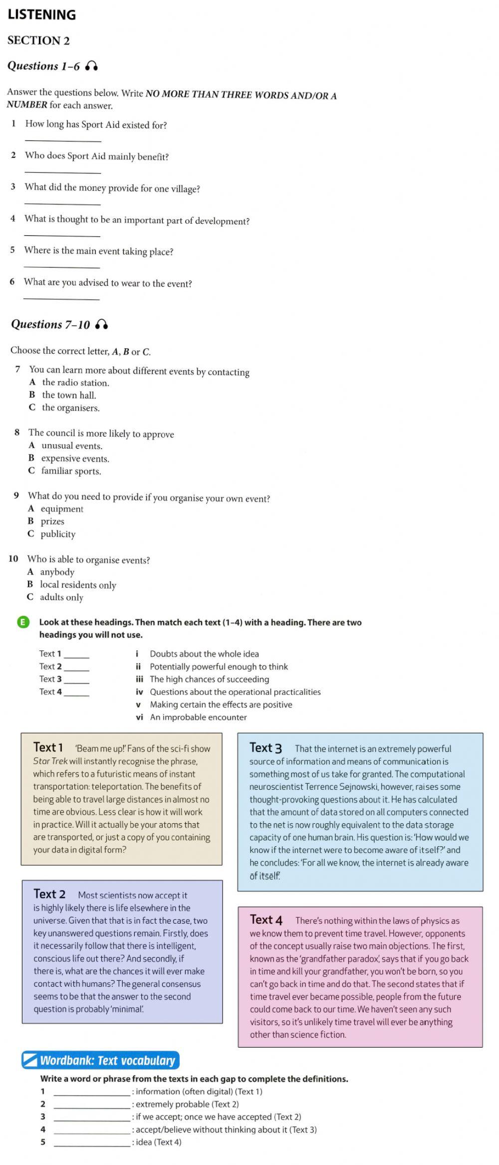 Ielts practice drill worksheet | Live Worksheets