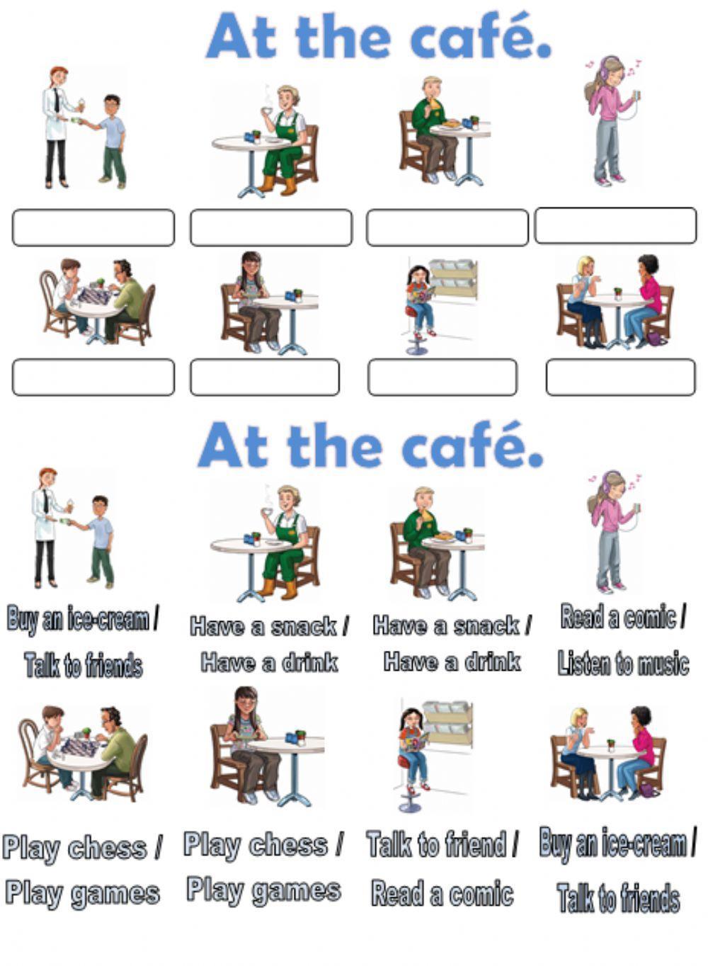 At the café. Write. 50248 | David4 | LiveWorksheets