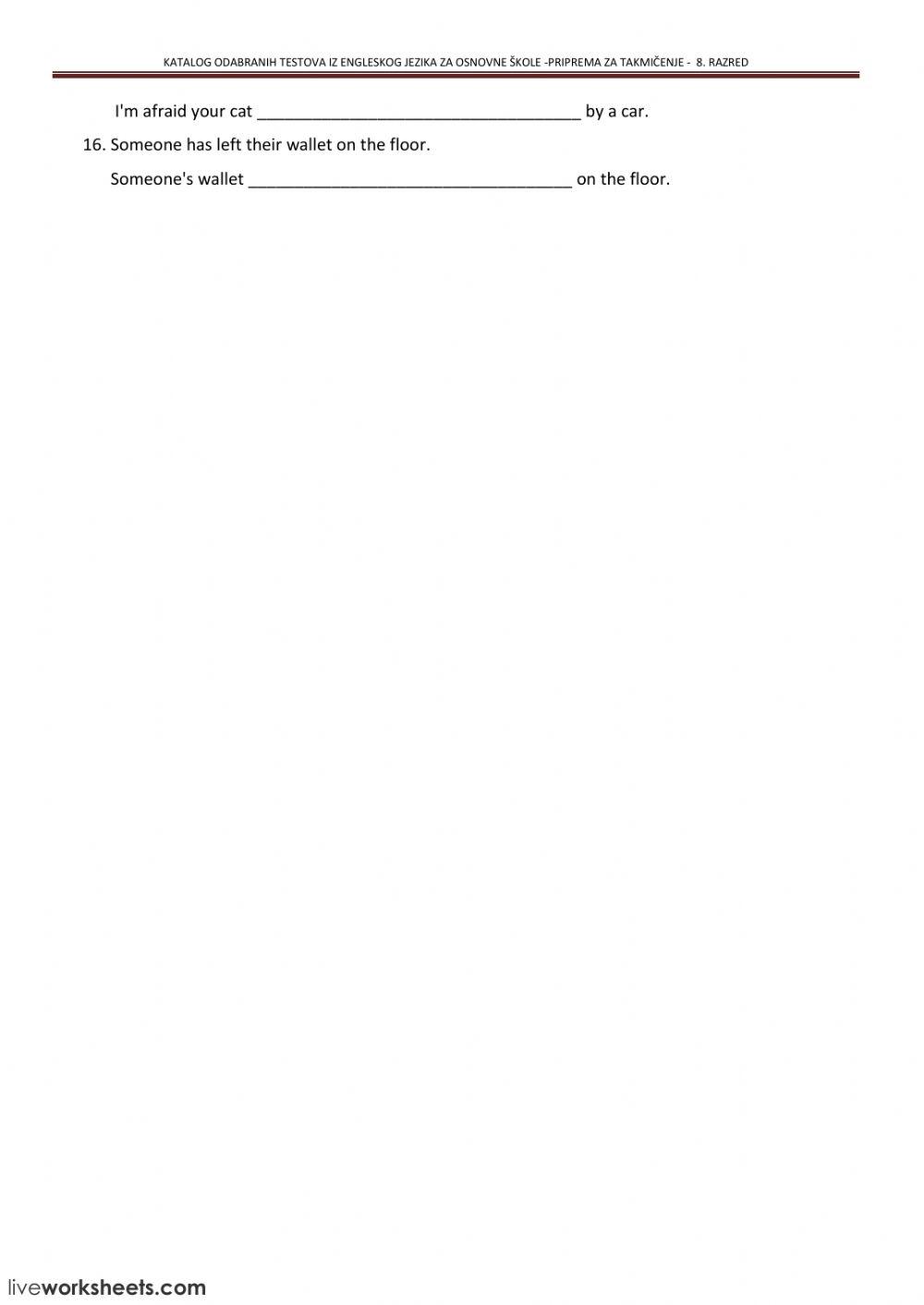 grammar-8th-grade-PASSIVE online exercise for Grade 8 | Live Worksheets