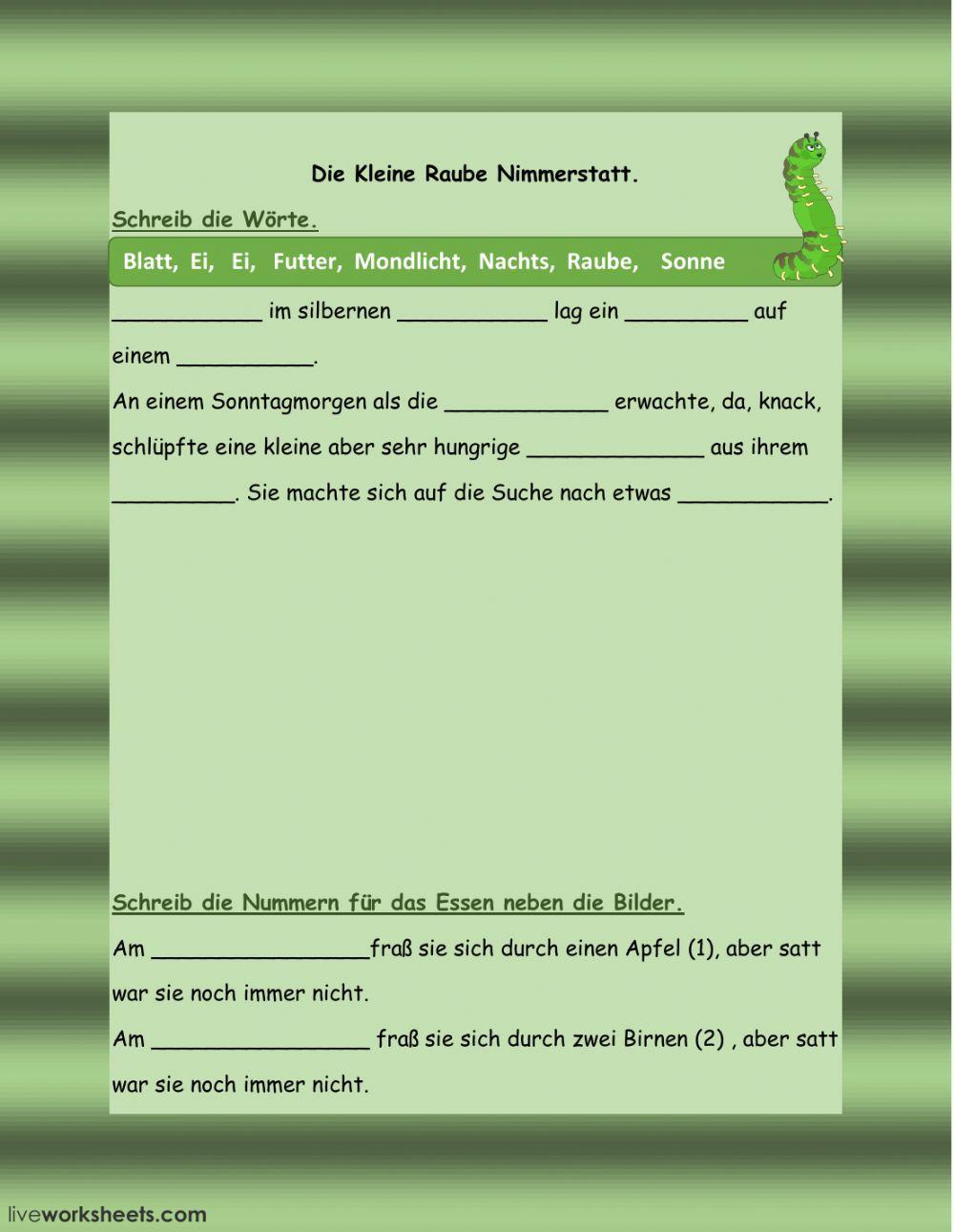 Die Kleine Raub… | Free Interactive Worksheets | 50303