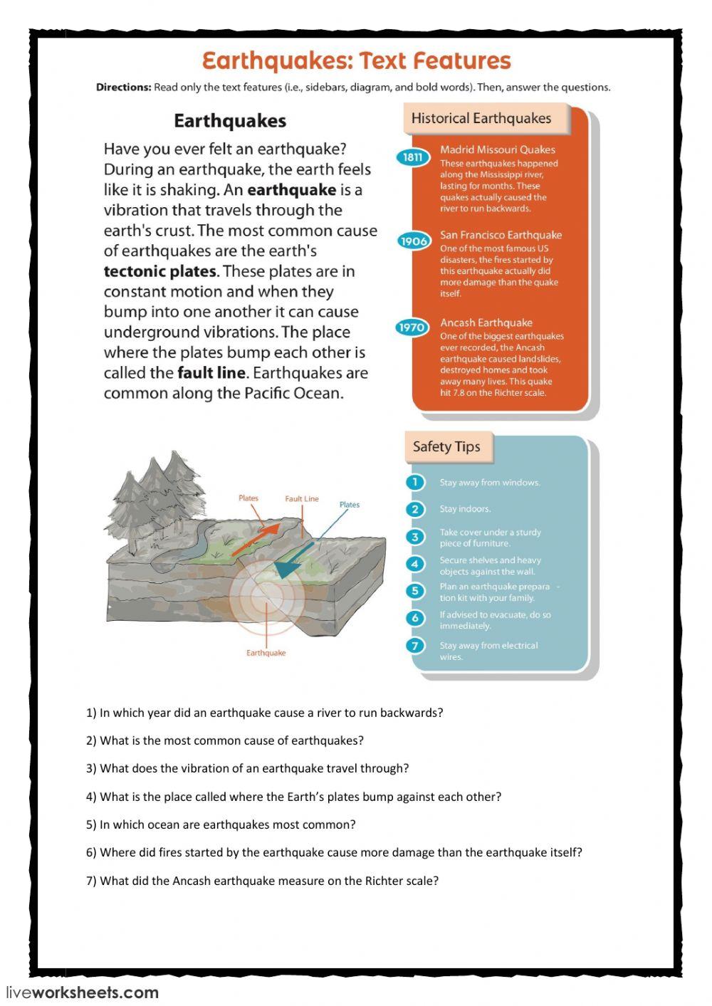 Earthquakes Worksheet Live Worksheets earthquakes-worksheet-live-worksheets