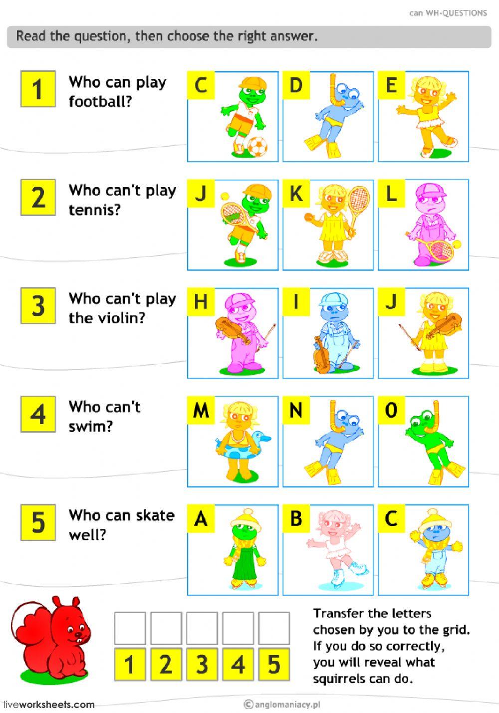 Can-Wh questions | Free Interactive Worksheets | 5391791