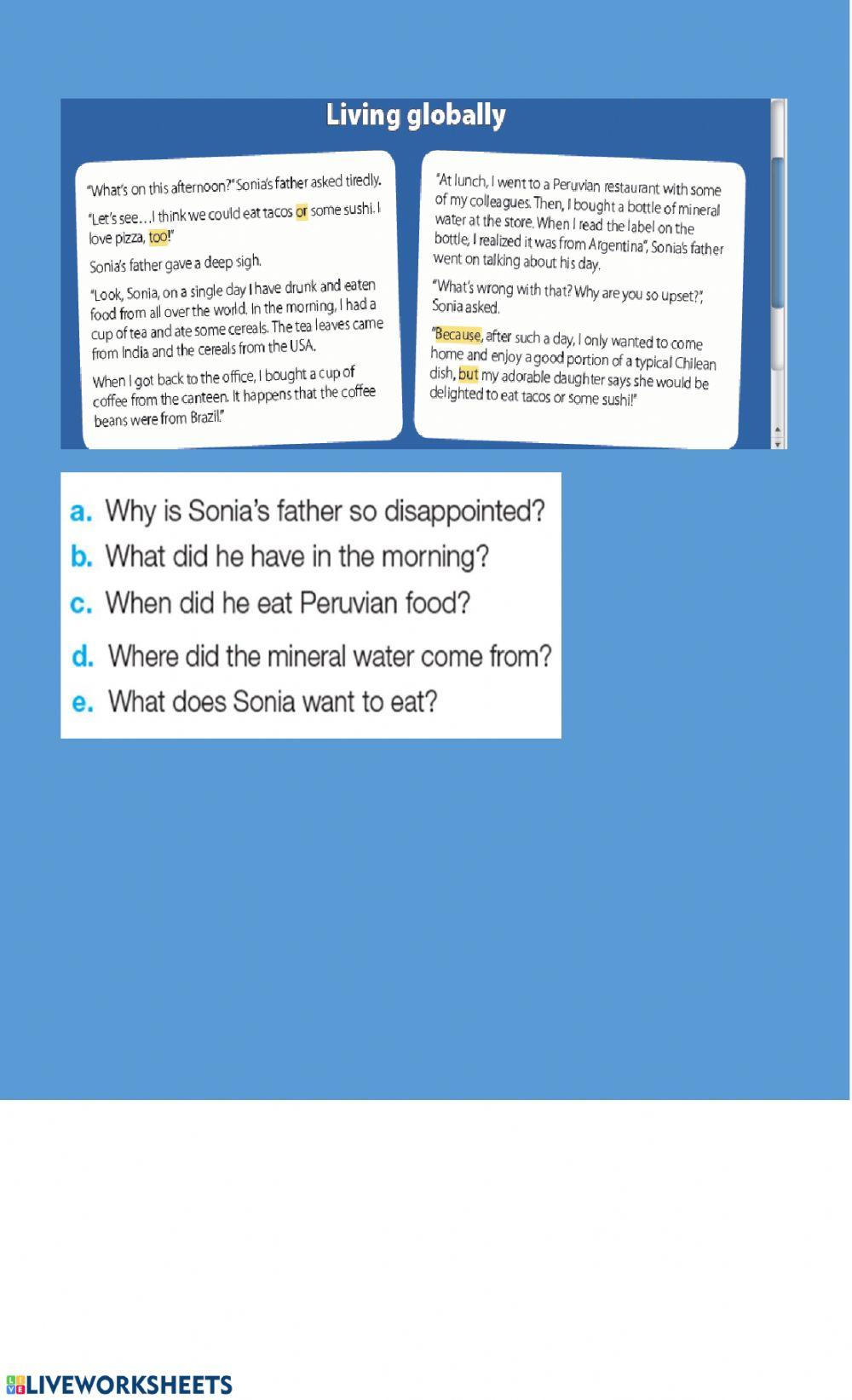 Reading online worksheet | Live Worksheets