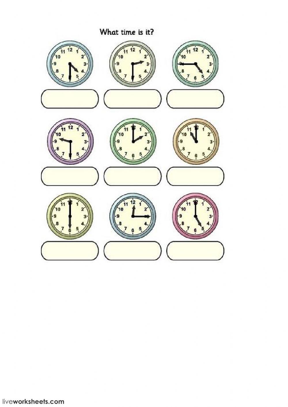 What time is it? exercise | Live Worksheets